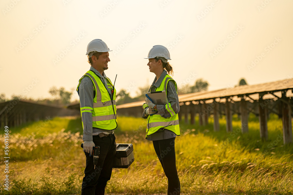 Engineer hand is installing and checking an operation of sun and ...