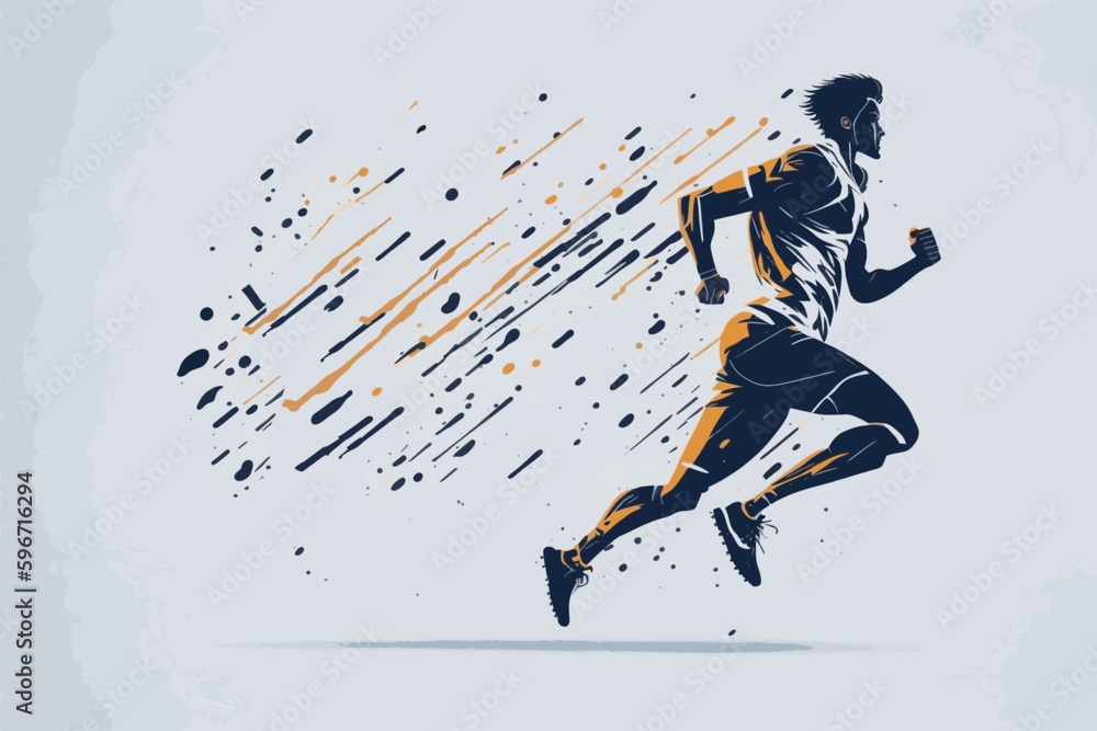 Running Man. Sports background with a running man. Abstract sports ...
