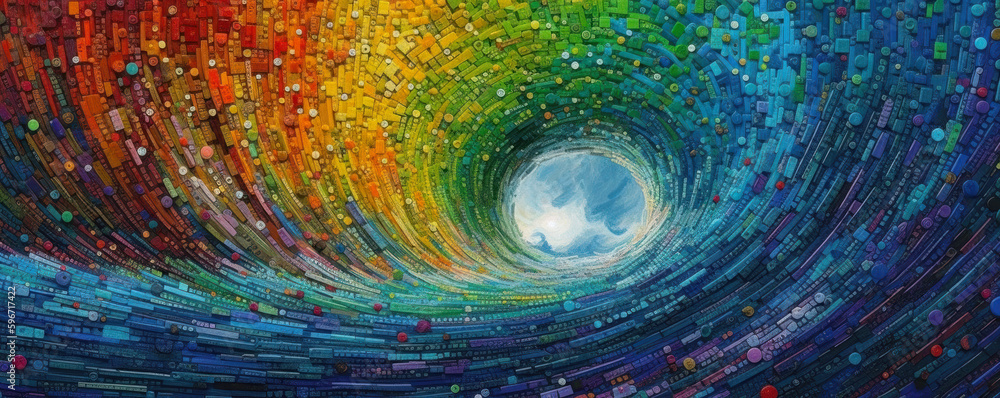 Wave tube like abstract swirl of colors background. Turbulence or ...