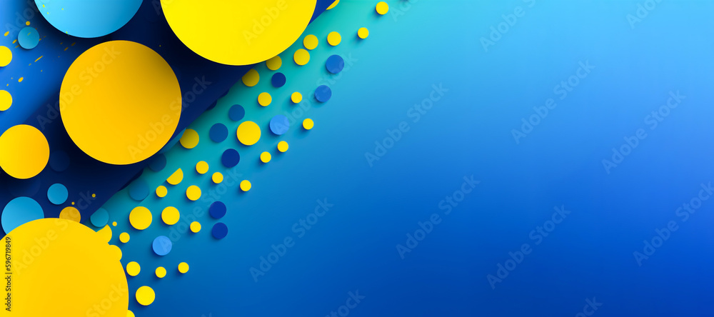 An abstract cover featuring a blue and yellow background in a vibrant ...