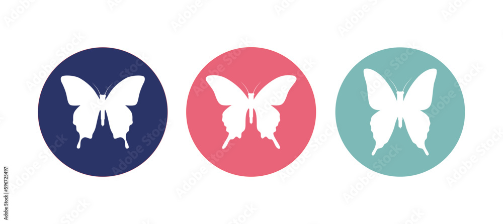 butterfly icon set, vector illustration Stock Vector | Adobe Stock