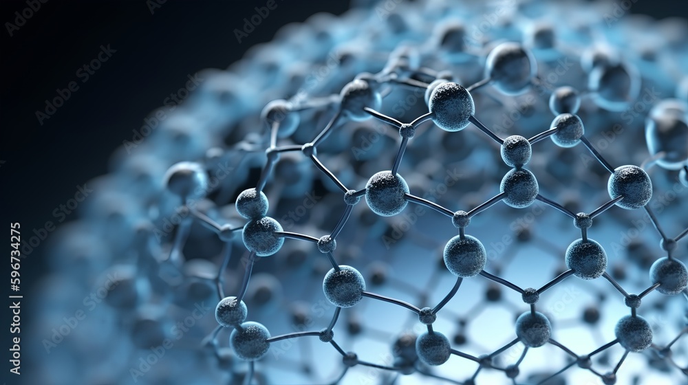 A detailed macro view of a nanotechnology molecule fiber, showcasing ...