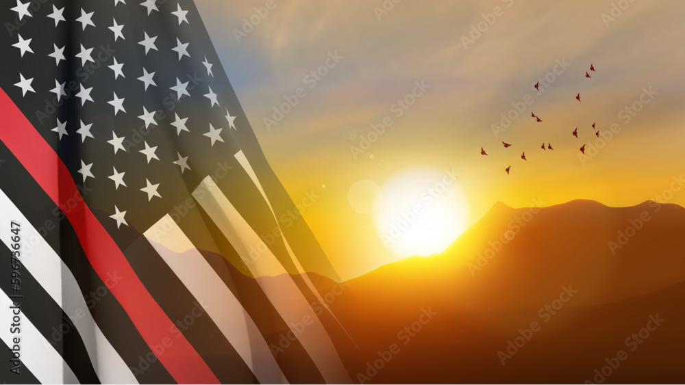 Thin Red Line Firefighter Flag. USA flag. Remembering, memories on ...