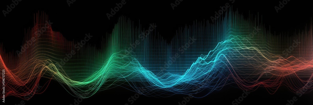 Red Blue Green A Digital Representation Of Sound Waves In An Array Of ...