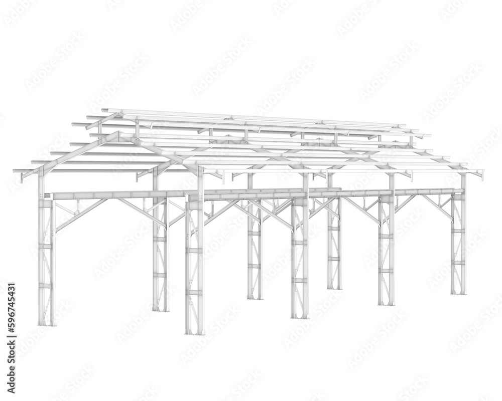 Factory frame isolated on transparent background. 3d rendering ...