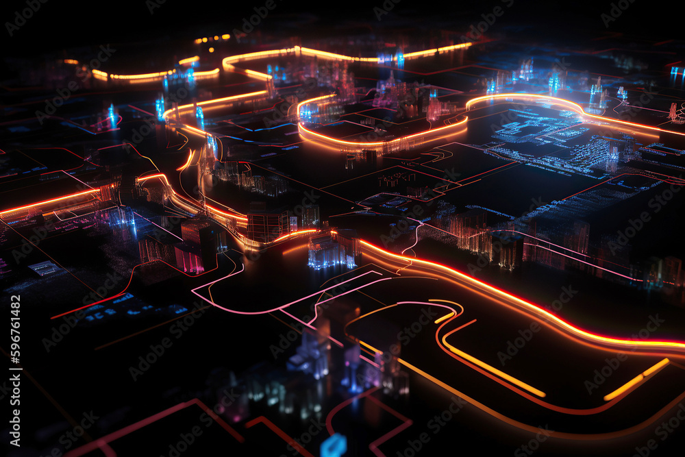 Ai generated illustration of IT roadmap modern technology and ...