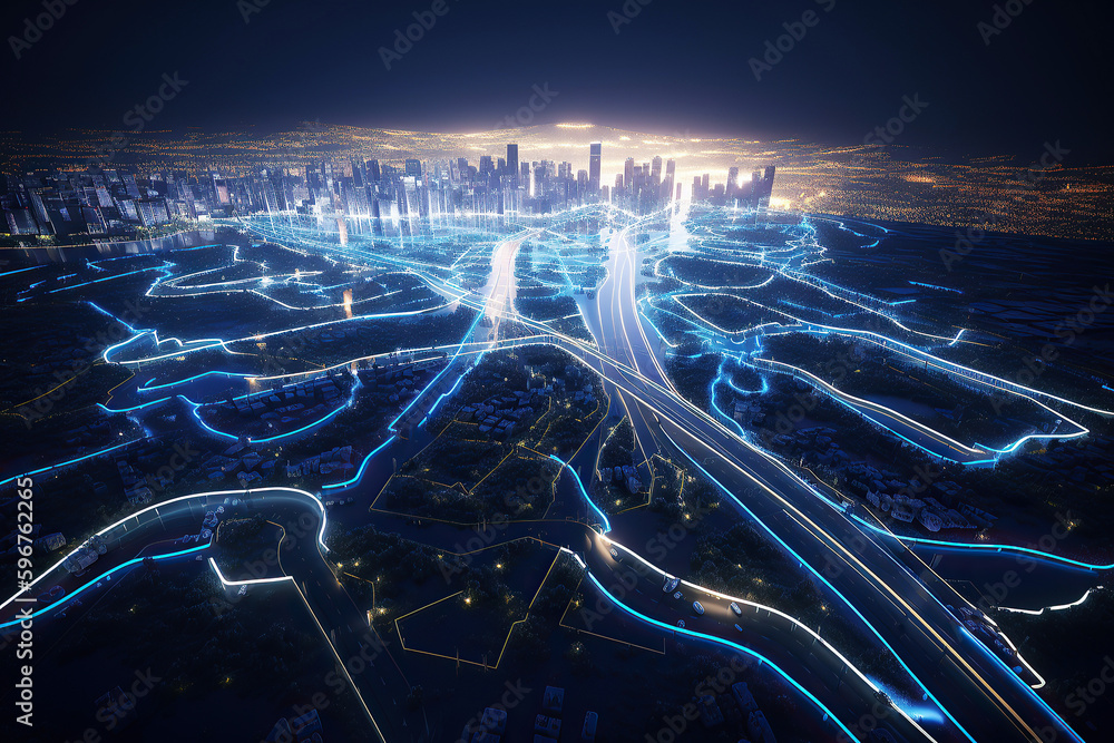 Ai generated illustration of IT roadmap modern technology and ...