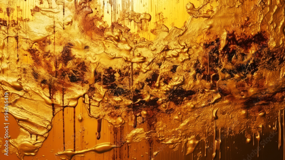 Ruined and scratched gold plate, in its rough state. Ideal for textures ...