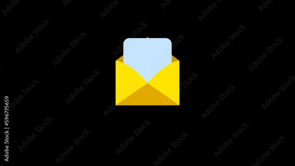 Email Icon. Vector animation of a sent letter. on a transparent ...