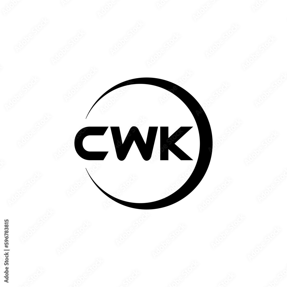 CWK letter logo design with white background in illustrator, cube logo ...