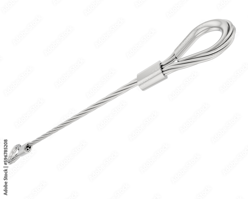 Wire rope isolated on transparent background. 3d rendering ...