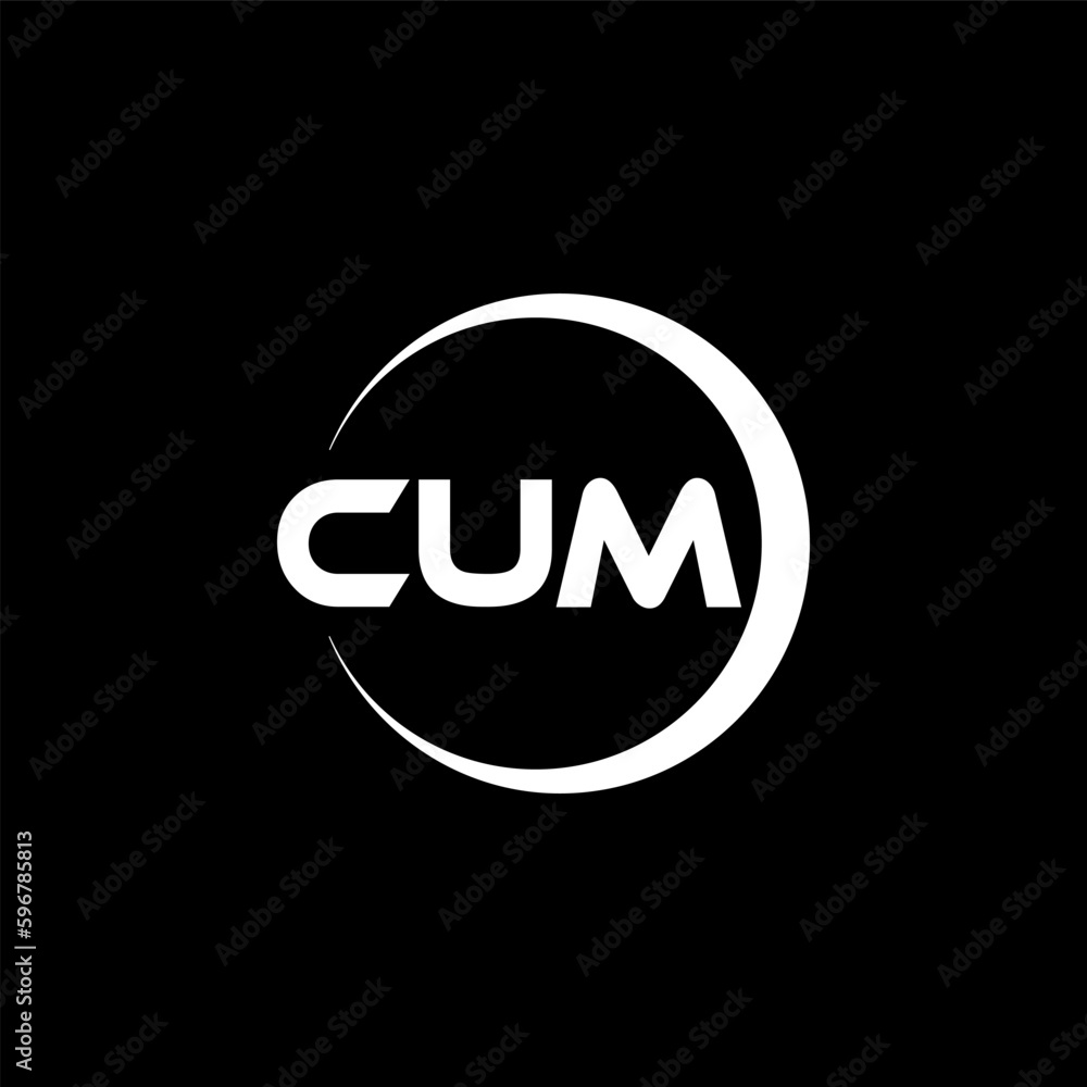 CUM letter logo design with black background in illustrator, cube logo ...