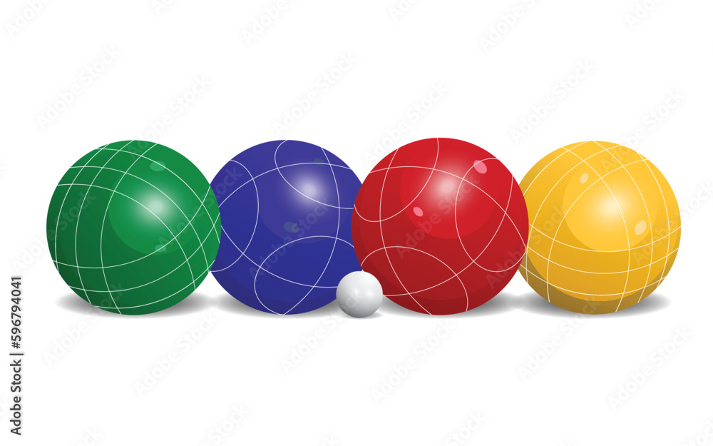 Vetor de Illustration of Bocce Balls in several colors. Perfect For ...