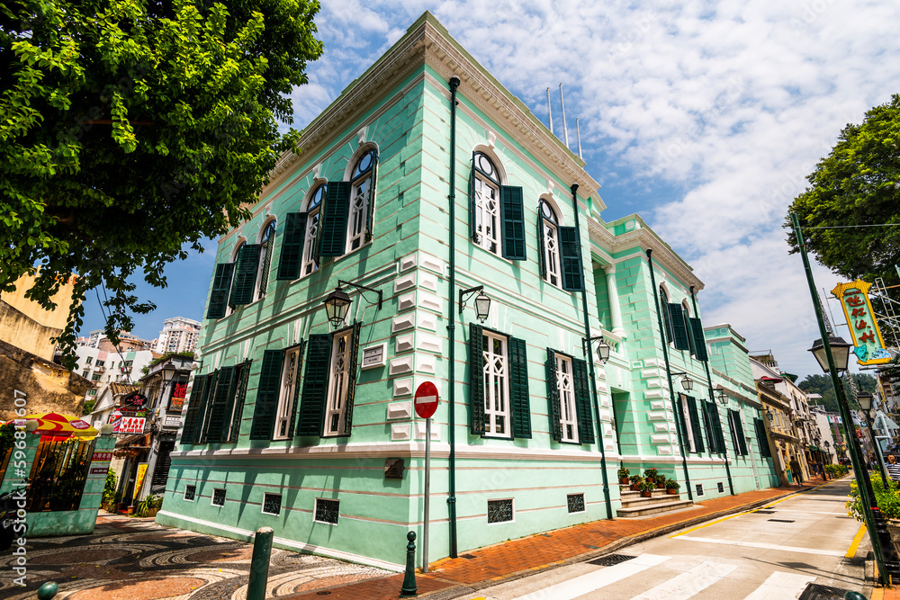 Macau- September 23, 2019: Building view of Coloane History Museum, a ...