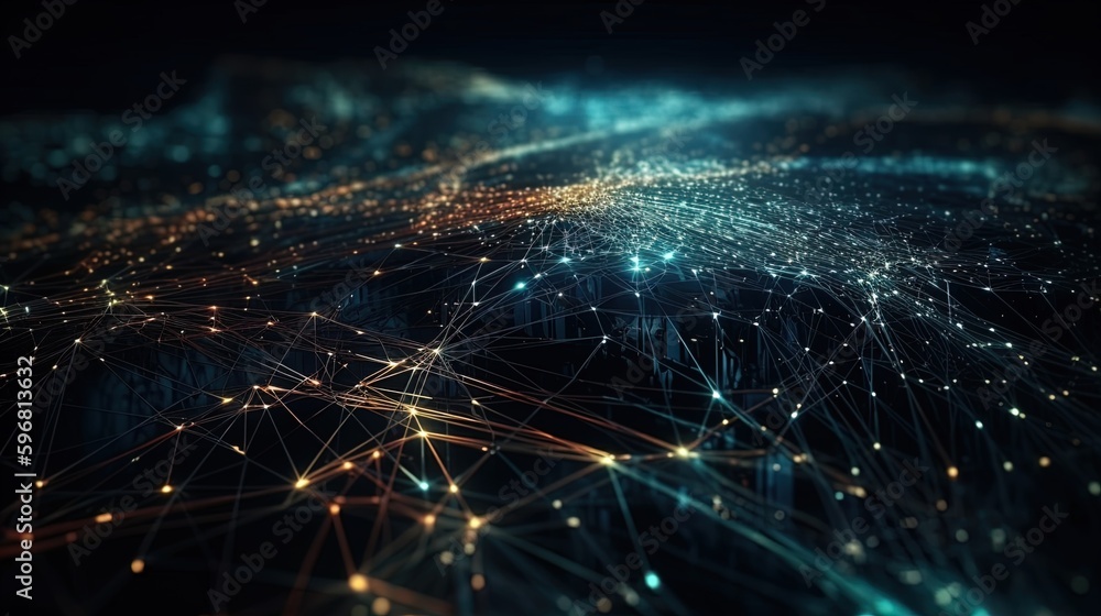 Futuristic Fiber Optic Network Connection Visualization in 8K created ...