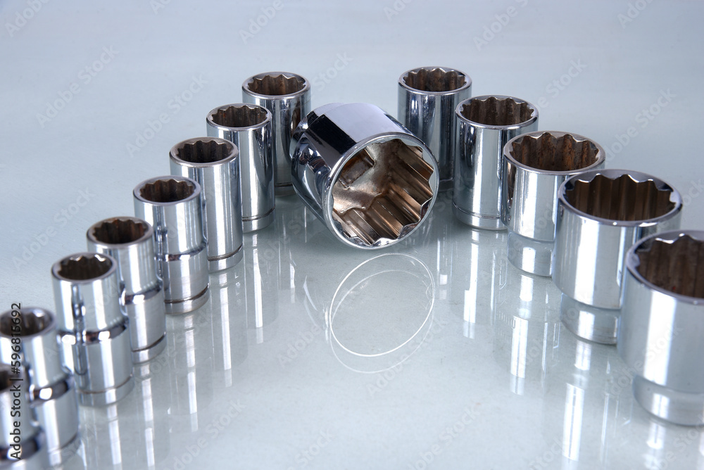 Set of torque wrenches or car repair. Professional tools. Torque wrench ...