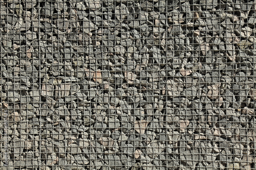 Gabion, texture, background. Gabion net and construction design. New ...