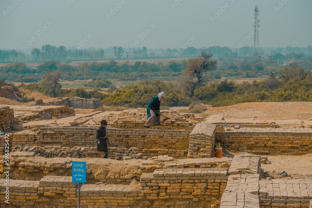 Mohenjo Daro, Sindh Pakistan - February 28, 2023: Main City Indus ...