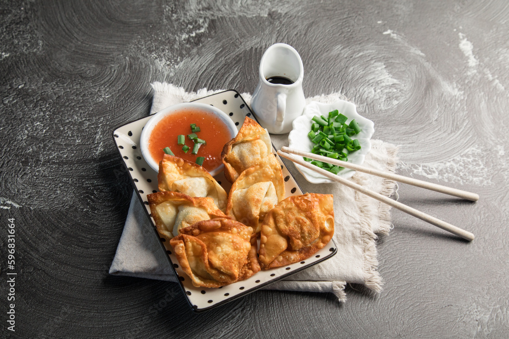 Wonton wantan chinese dim sum food dumpling street food Stock 写真 ...