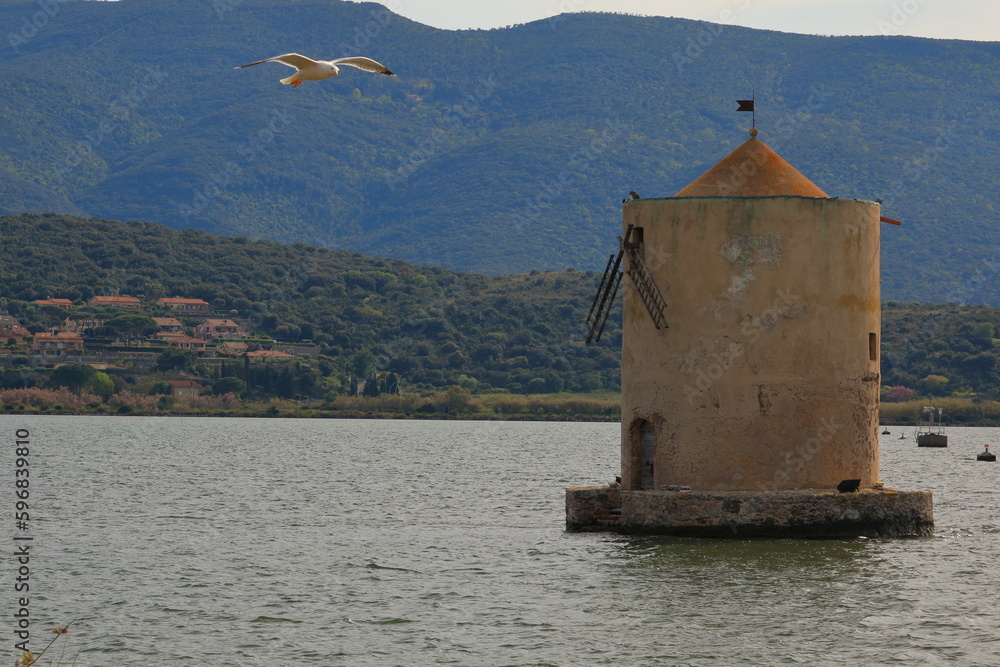 The only surviving Spanish windmill, located right in the lagoon next ...
