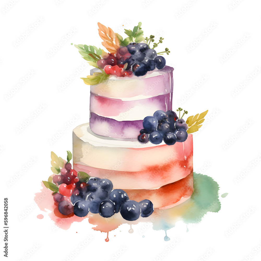 Watercolor Wedding Cakes Clipart, Cute love, Wedding Clipart, Wedding ...