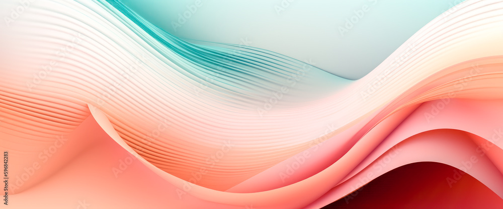 Welle Banner Pastell Akustik Illustration Grafik Generative AI Digital ...