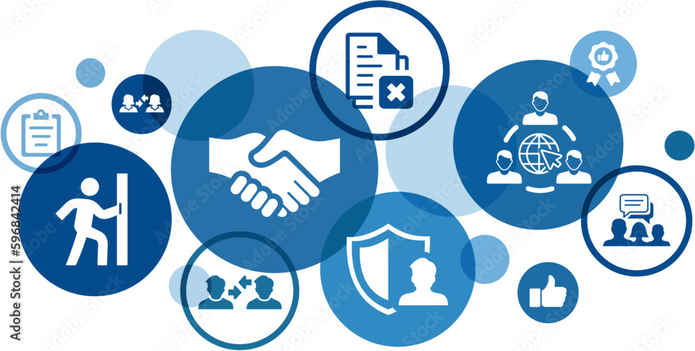 offboarding hr measures vector illustration. Concept with connected ...