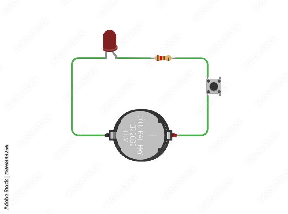 How to connect a CR2032 coin cell battery. CR2032 led circuit. Simple ...