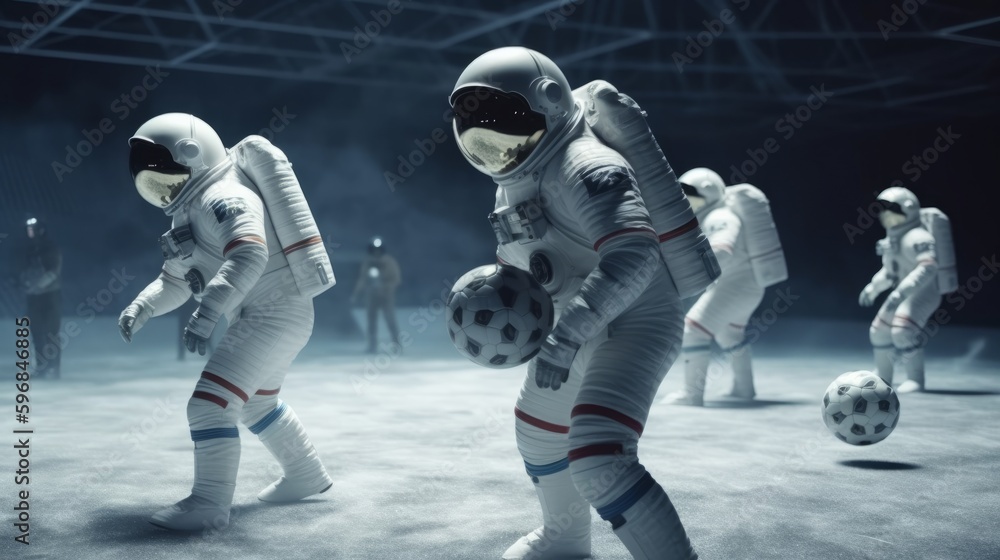 Astronauts Playing Soccer