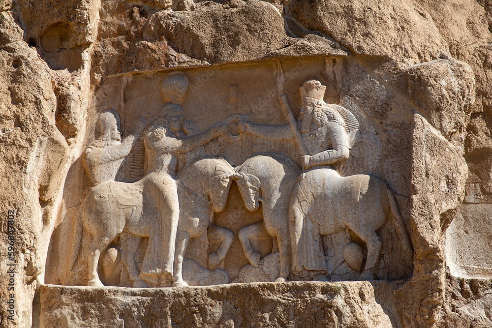 Investiture of Ardeshir I Sasanid by Ahura Mazda, Naqsh-e Rostam, Iran ...