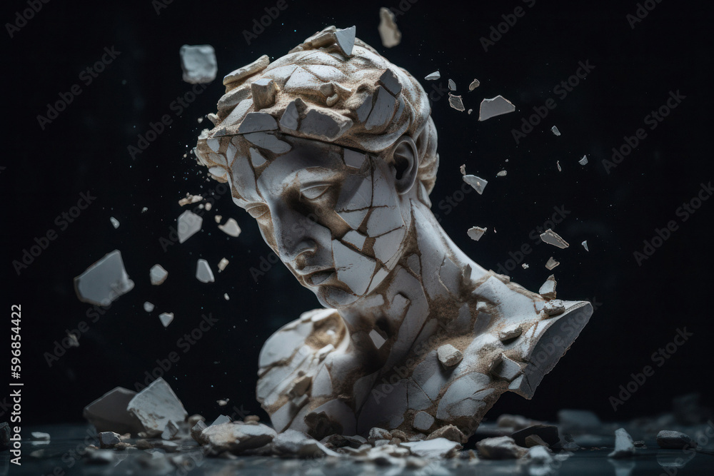 Melancholic Beauty of a Broken Ancient Greek Statue Stock Illustration ...
