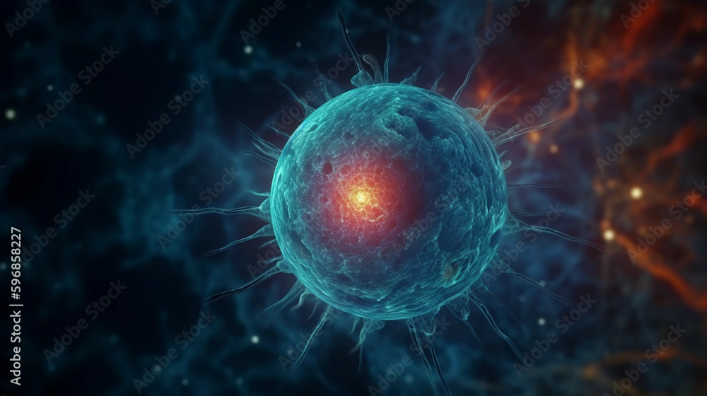 Beautiful 3d rendering of stem cell microscope. perfect background for ...