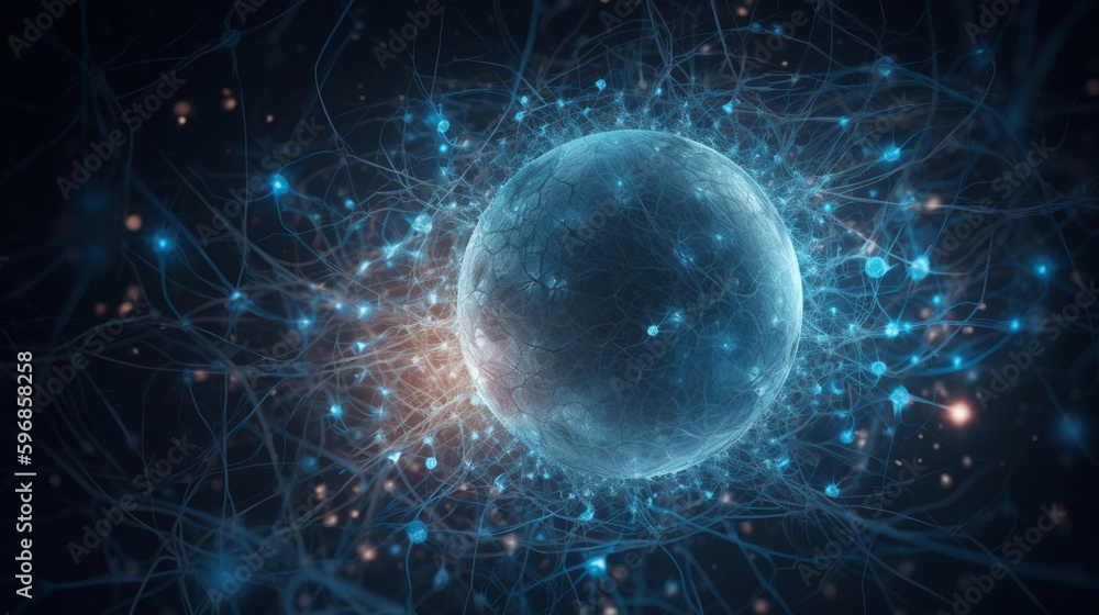 Beautiful 3d rendering of stem cell microscope. perfect background for ...