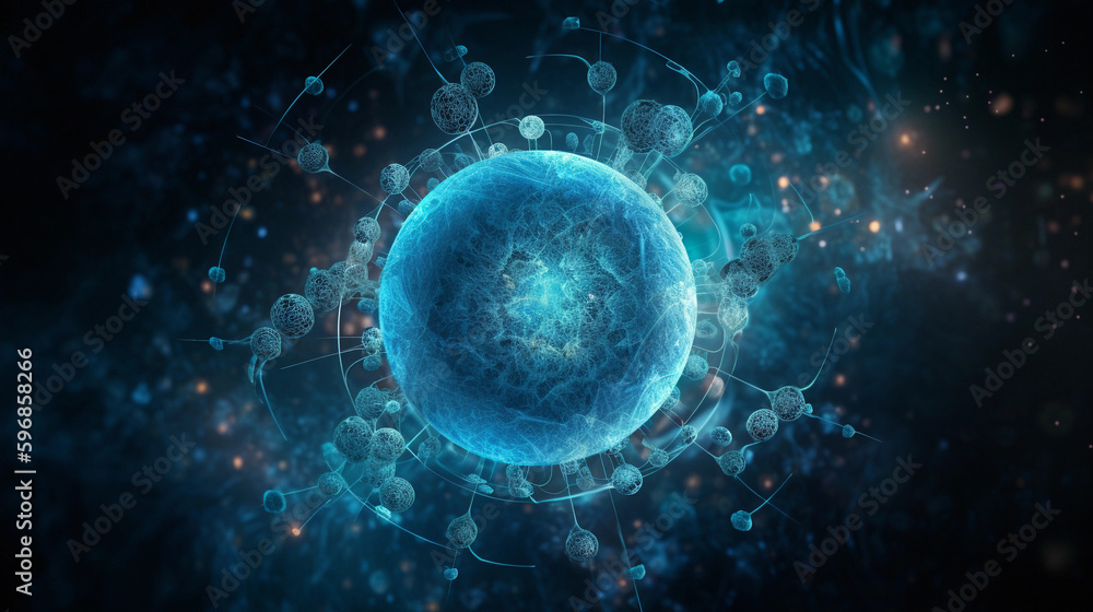 Beautiful 3d rendering of stem cell microscope. perfect background for ...