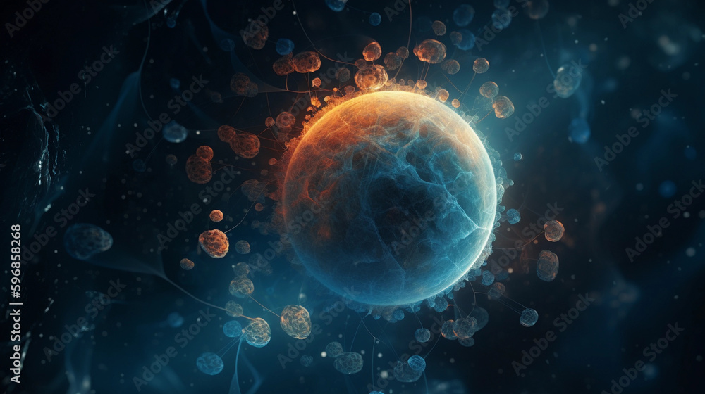 Beautiful 3d rendering of stem cell microscope. perfect background for ...