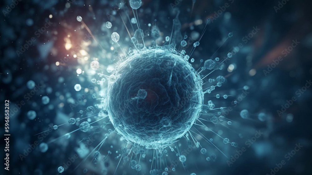 Beautiful 3d rendering of stem cell microscope. perfect background for ...