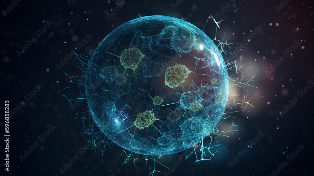 Beautiful 3d rendering of stem cell microscope. perfect background for ...