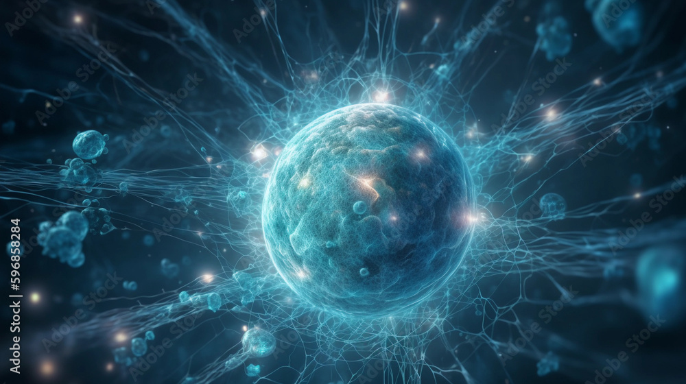 Beautiful 3d rendering of stem cell microscope. perfect background for ...