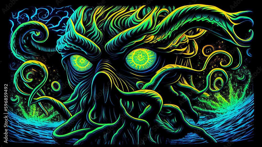 Chuthulu cthulhu sea monster nightmare elder god, Lovecraftian horror ...