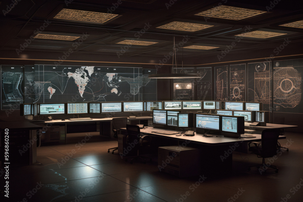 State-of-the-Art Security Control Room with Real-Time Surveillance and ...