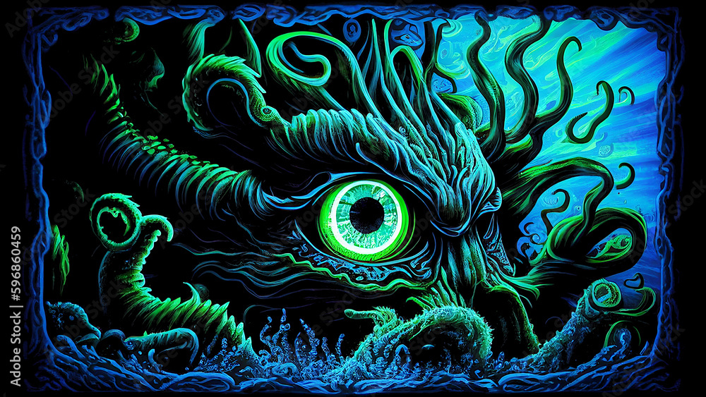 Chuthulu cthulhu sea monster nightmare elder god, Lovecraftian horror ...