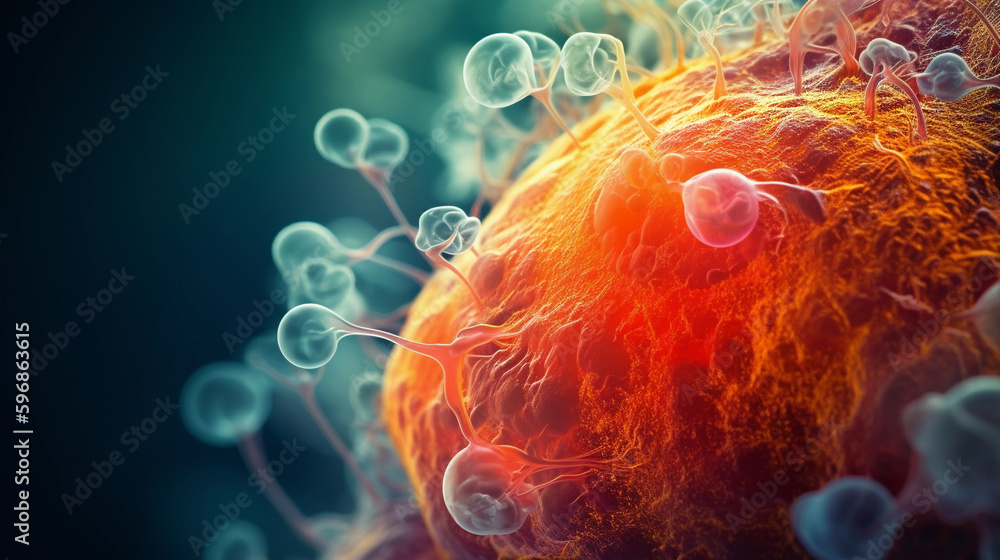Beautiful 3d rendering of stem cell microscope. perfect background for ...