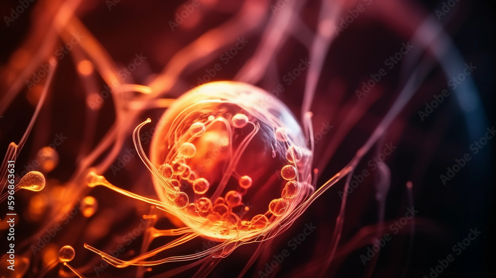 Beautiful 3d rendering of stem cell microscope. perfect background for ...