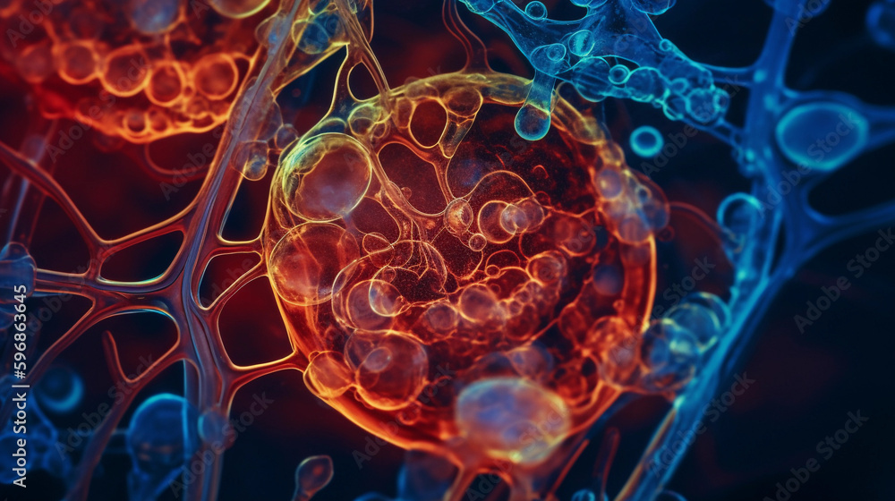 Beautiful 3d rendering of stem cell microscope. perfect background for ...