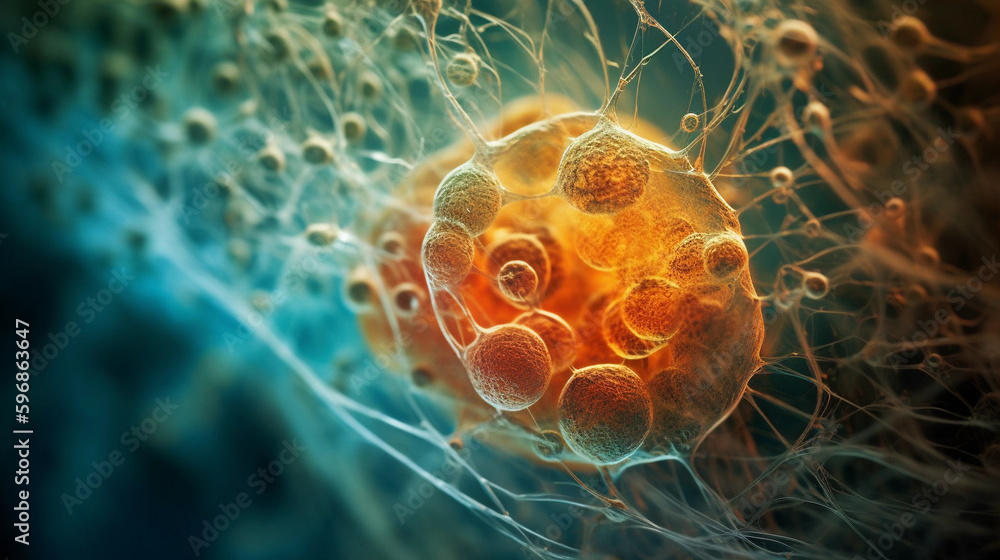 Beautiful 3d rendering of stem cell microscope. perfect background for ...