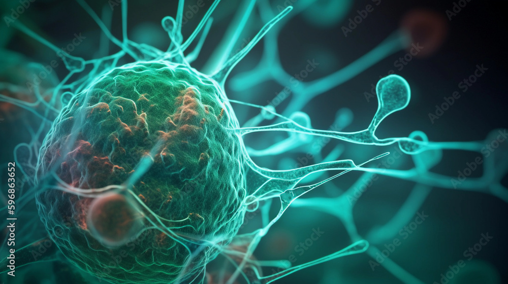 Beautiful 3d rendering of stem cell microscope. perfect background for ...