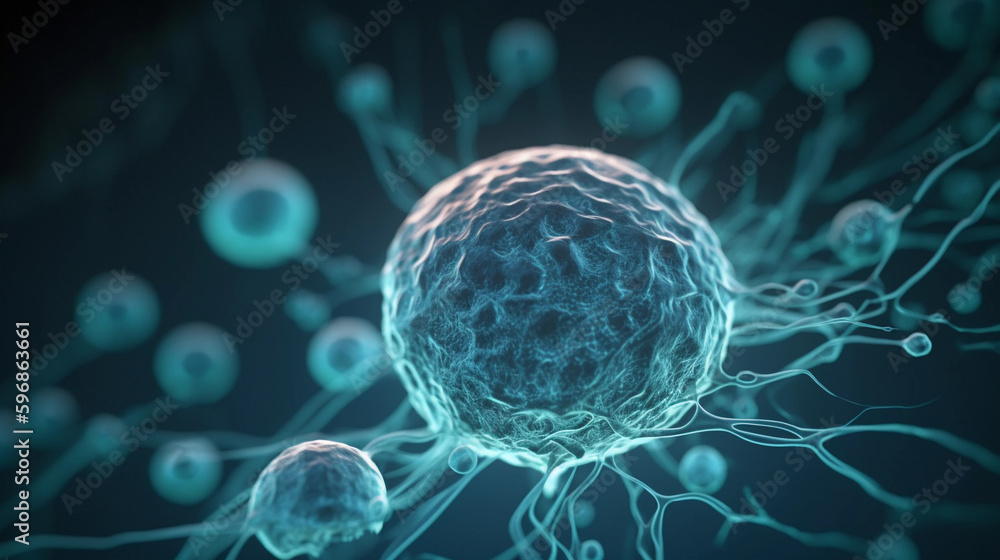 Beautiful 3d rendering of stem cell microscope. perfect background for ...