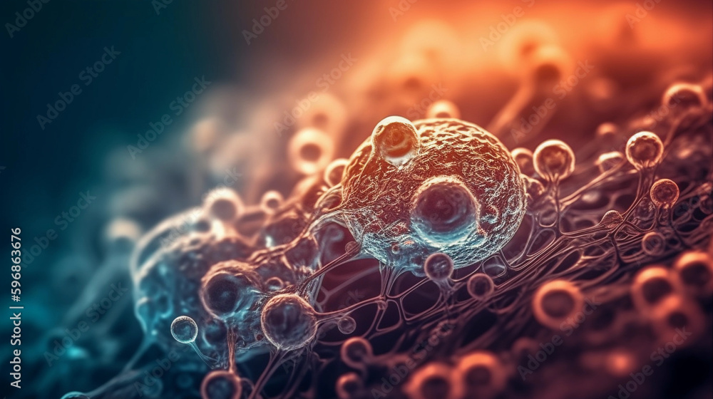 Beautiful 3d rendering of stem cell microscope. perfect background for ...