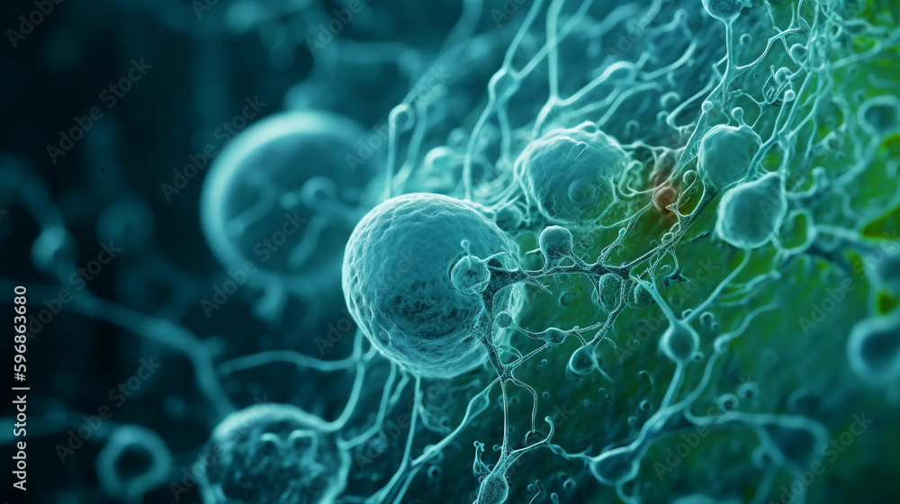 Beautiful 3d rendering of stem cell microscope. perfect background for ...