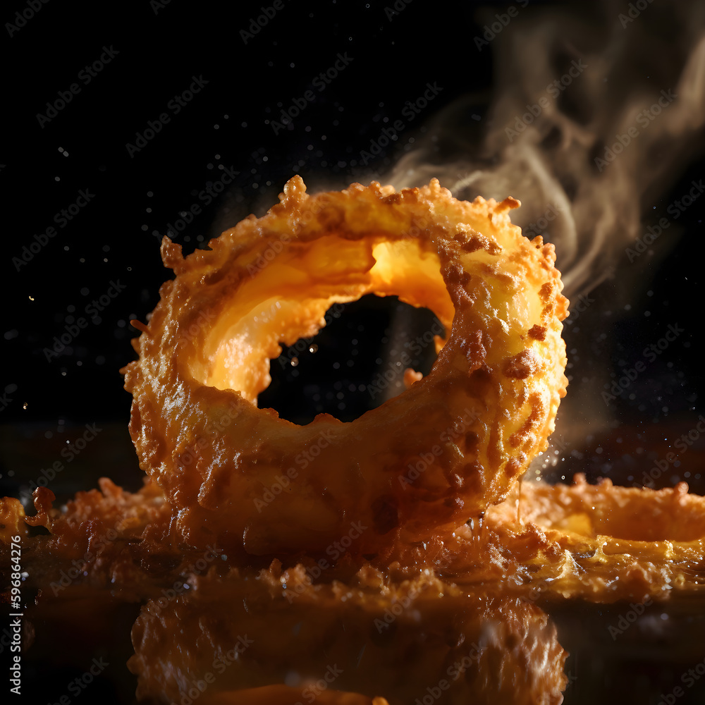 Falling pancake on black background with copy space. 3D rendering Stock ...